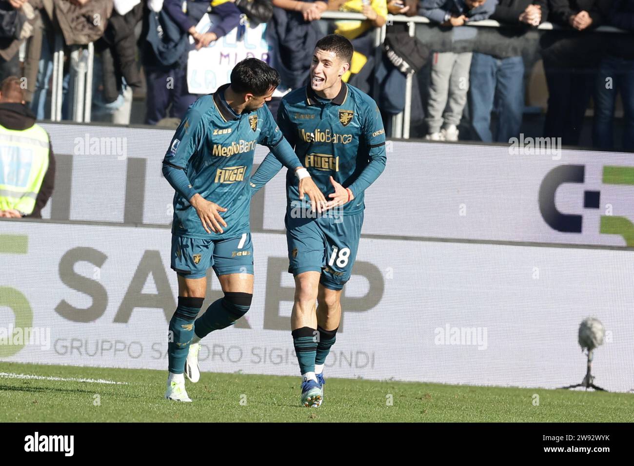 Frosinone's Uruguayan forward Jaime Baez celebrates after scoring a ...