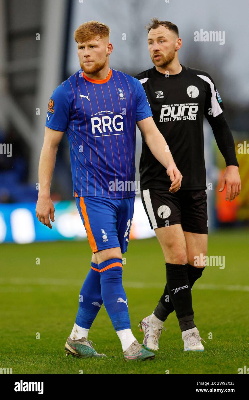 Josh Stones (Left) of Oldham Athletic Association Football Club during ...