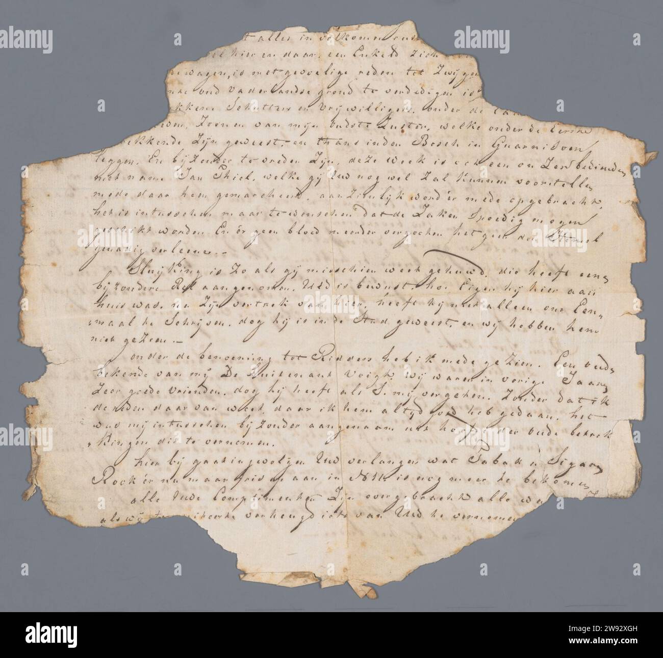 Brief, anonymous, 1830 letter Letter in handwriting, addressed to J.C.J ...