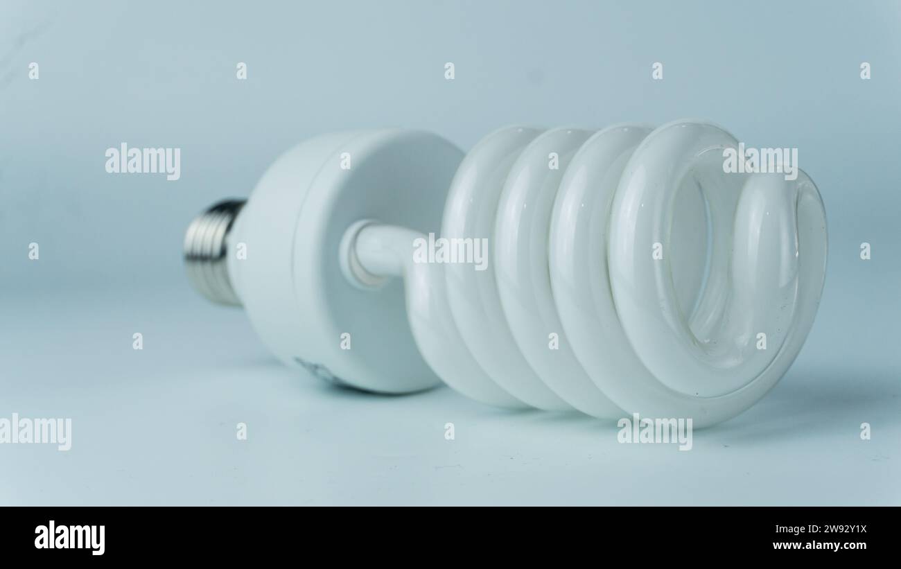 Spiral shaped bulb isolated on white background Stock Photo - Alamy