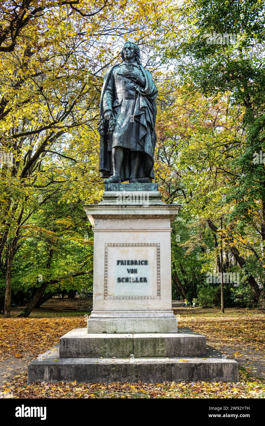 Friedrich Schiller monument at Maximiliansplatz square in Munich ...