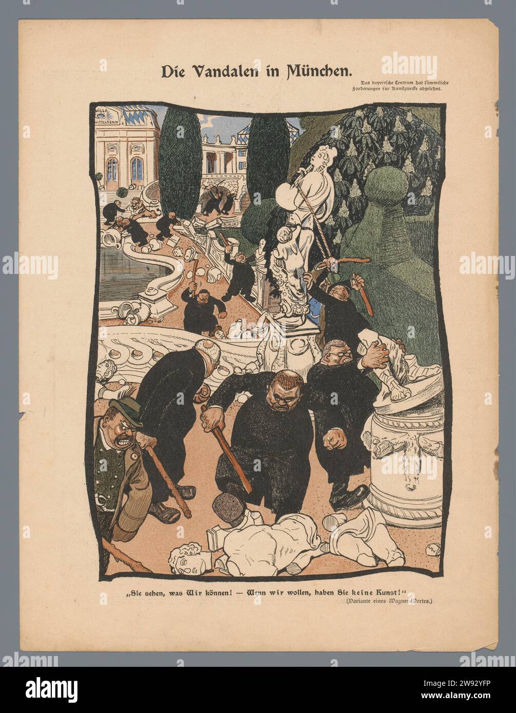 Funny leaves: The Vandals in Munich, Eysler & Co, 1903 Cartoon, German ...