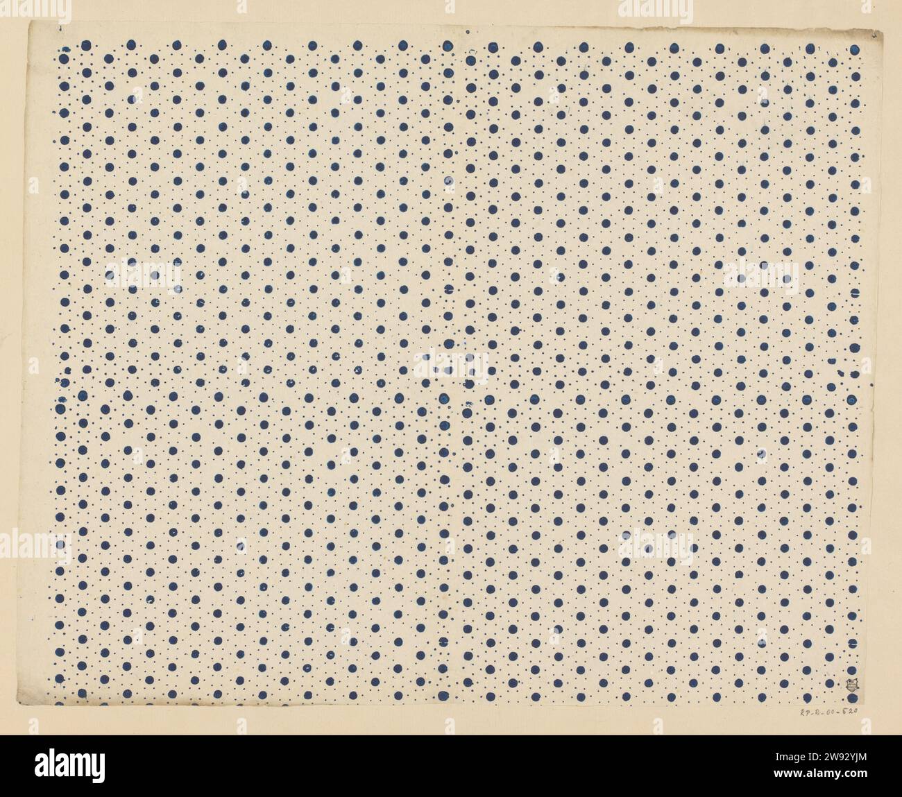 Leaf with spreading pattern of dots and points, Anonymous, 1800 - 1900 ...