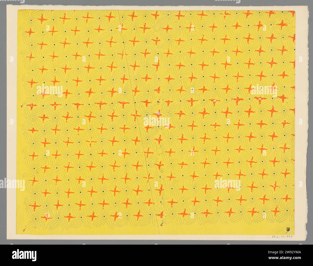 Leaf with spreading pattern of cross motif between a cross of wavy ...