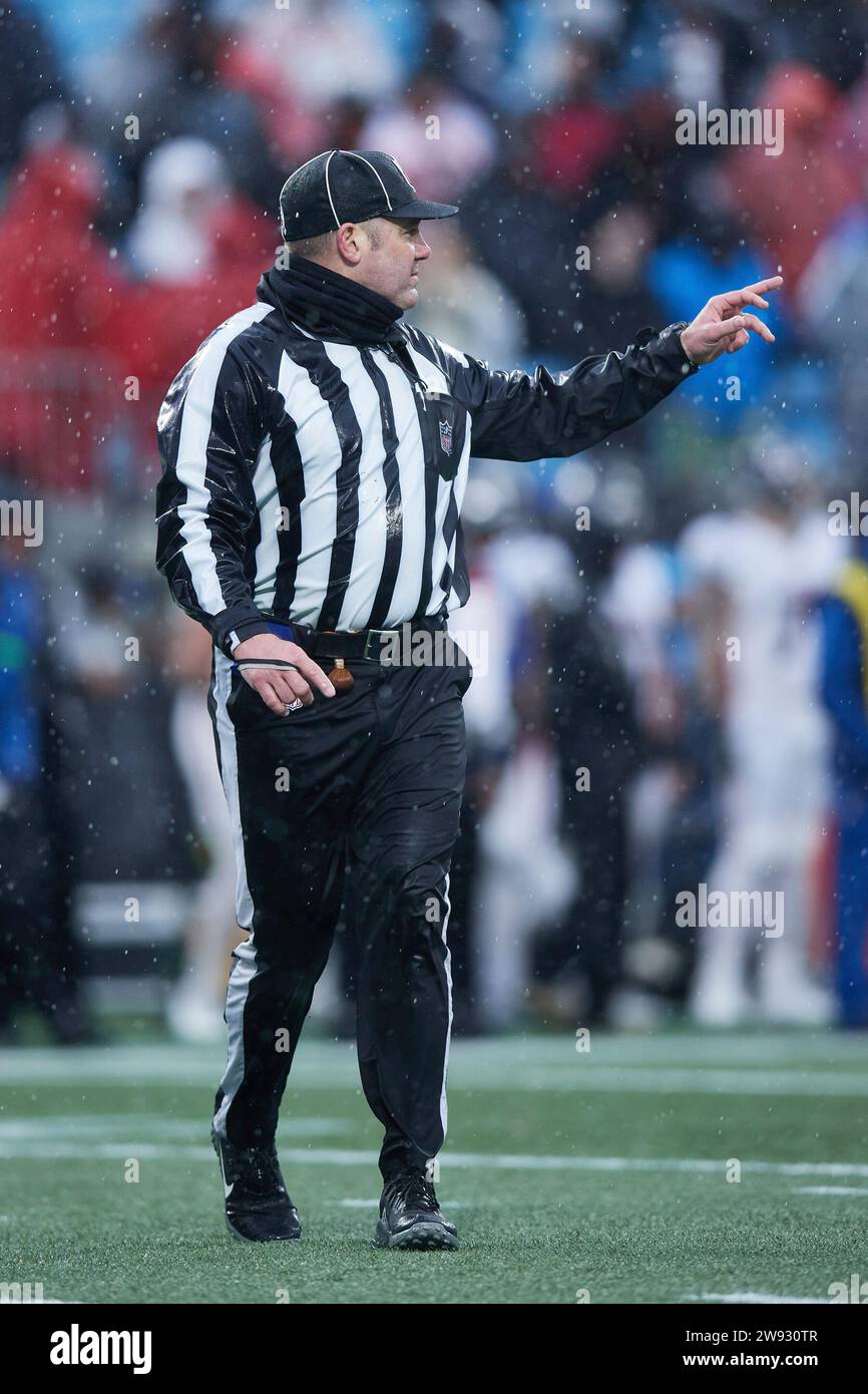 Back judge Brad Freeman (88) counts the number of players on the field ...