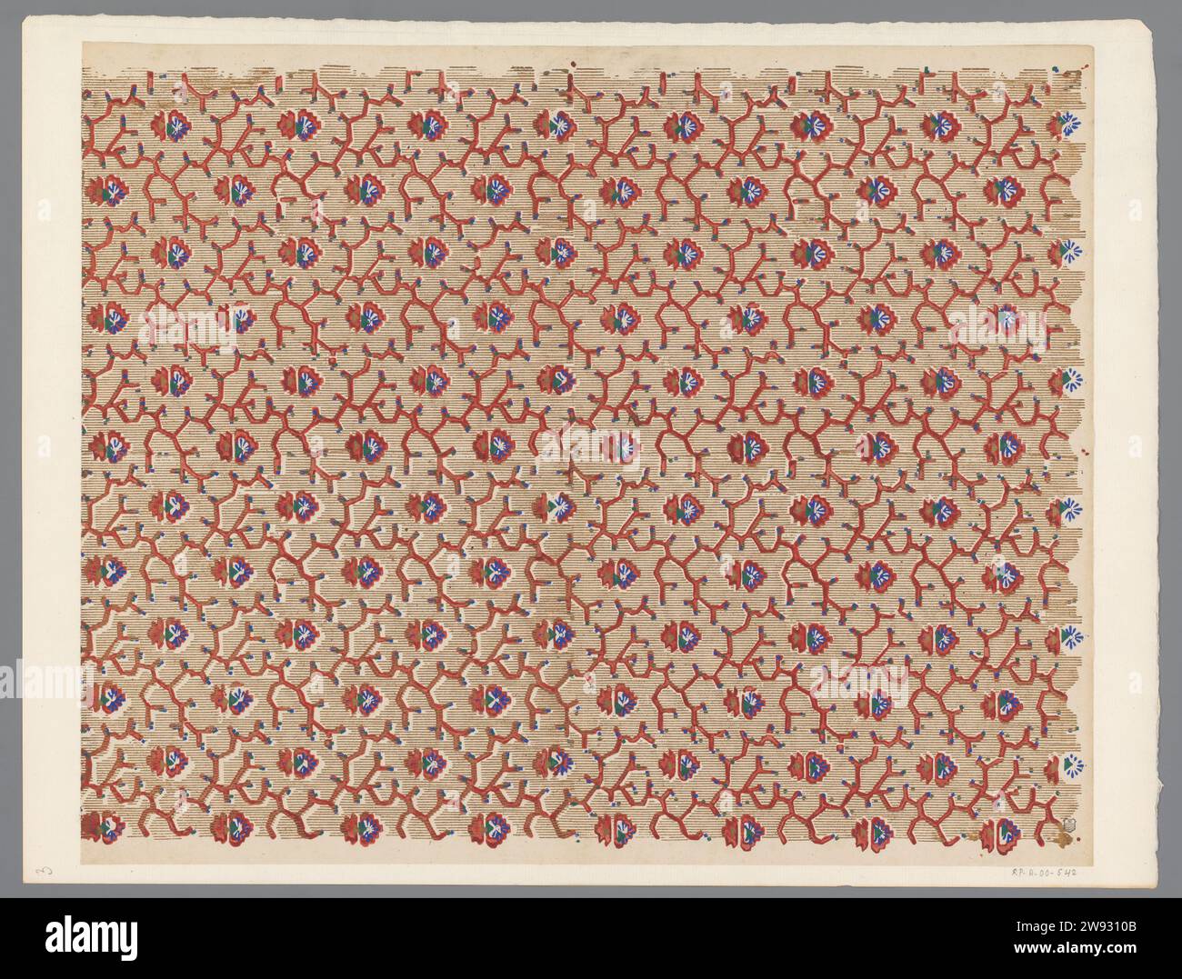 Leaf pattern of fantasy motif between stylized tendrils with an ...