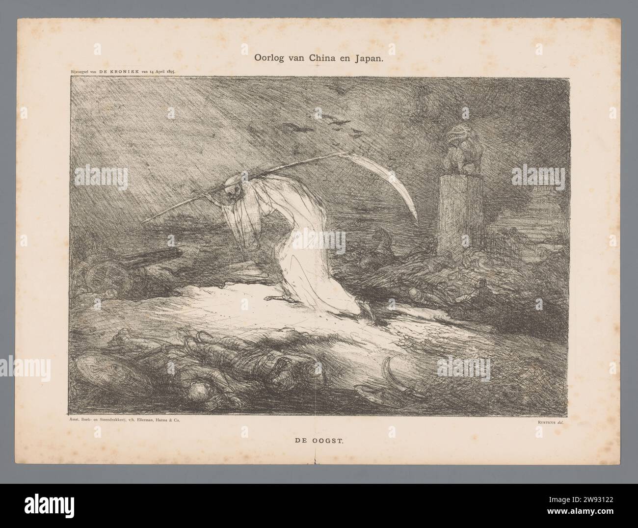 War of China and Japan, Marius Bauer, 1895 print Cartoon on the first ...