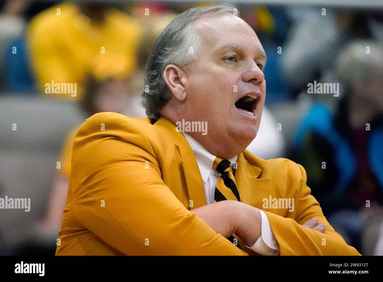 Southern Mississippi head coach Jay Ladner calls out to his team during ...