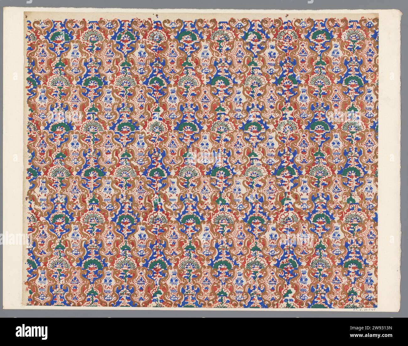 Sheet with accolade pattern, Anonymous, 1800 - 1900 Leaf with accolade ...