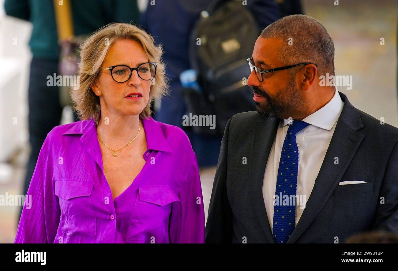File photo dated 01/10/23 of Home Secretary James Cleverly with his ...