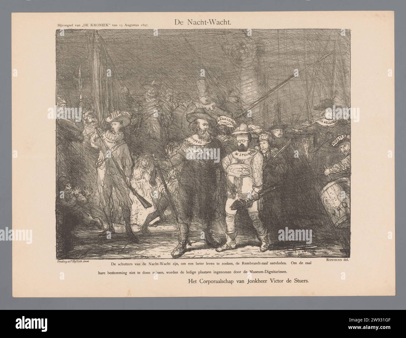 Night Watch with portraits of Cuypers, De Stuers and Van der Kellen ...