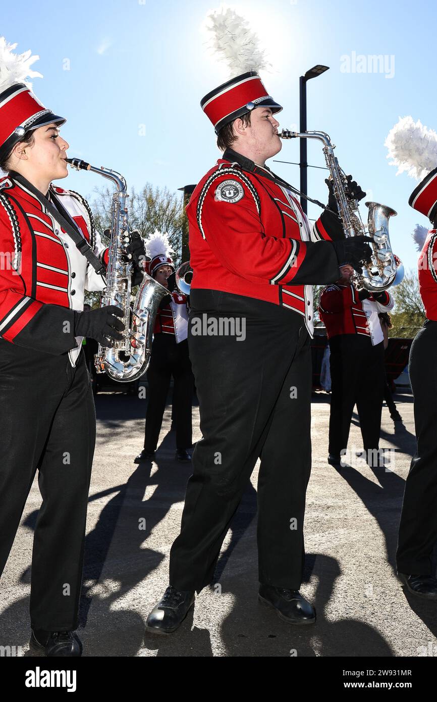 Las Vegas, NV, USA. 23rd Dec, 2023. Members of the Utah Utes marching ...