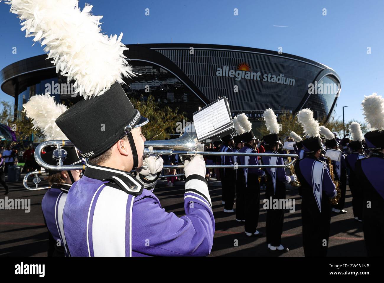 Las Vegas, NV, USA. 23rd Dec, 2023. A member of the Northwestern ...