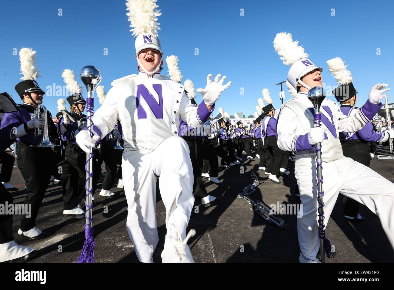 Las Vegas, NV, USA. 23rd Dec, 2023. Members of the Northwestern ...