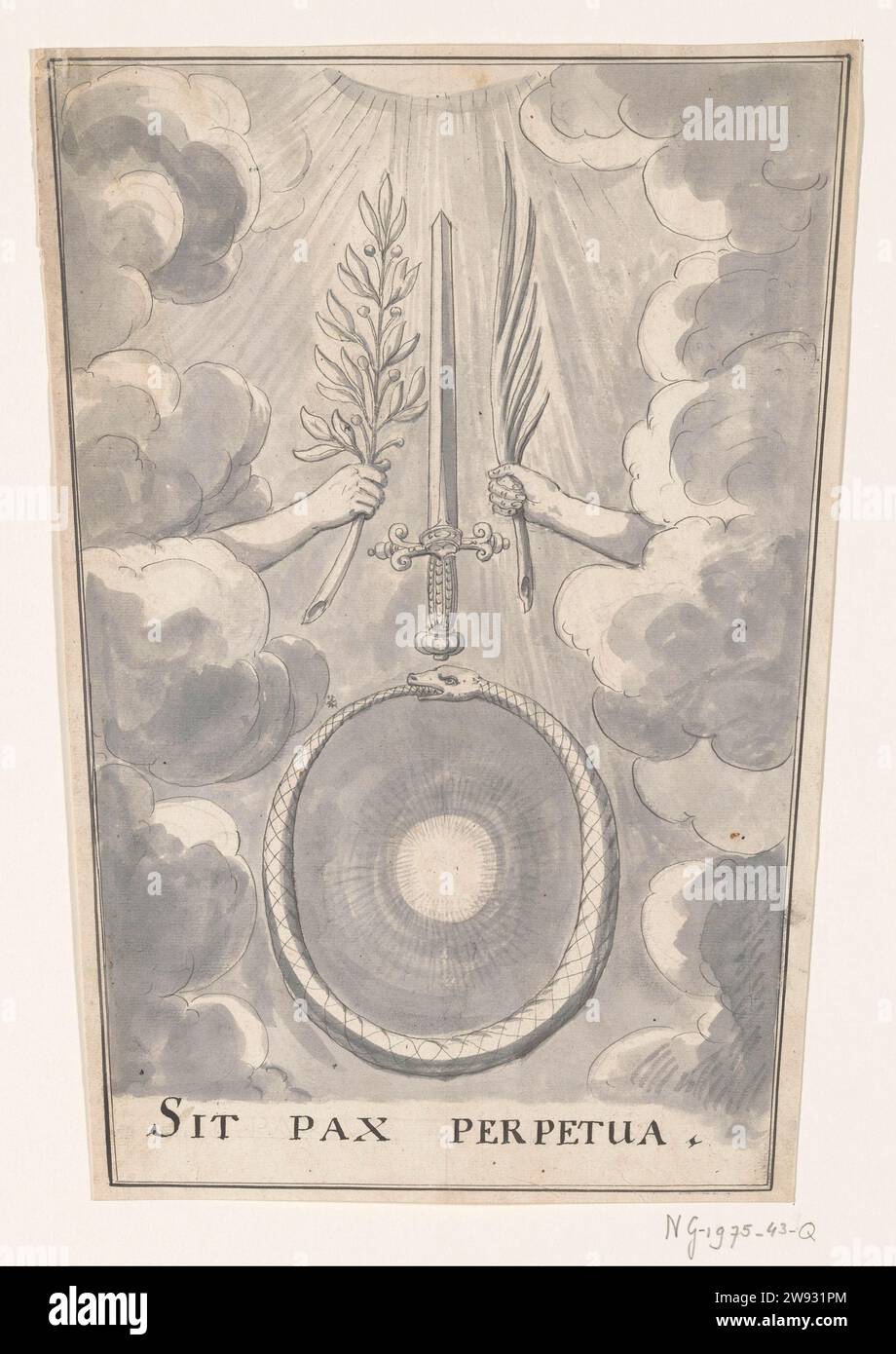 Allegorical emblem at the Peace of Rijswijk, 1697, Anonymous, 1697 ...