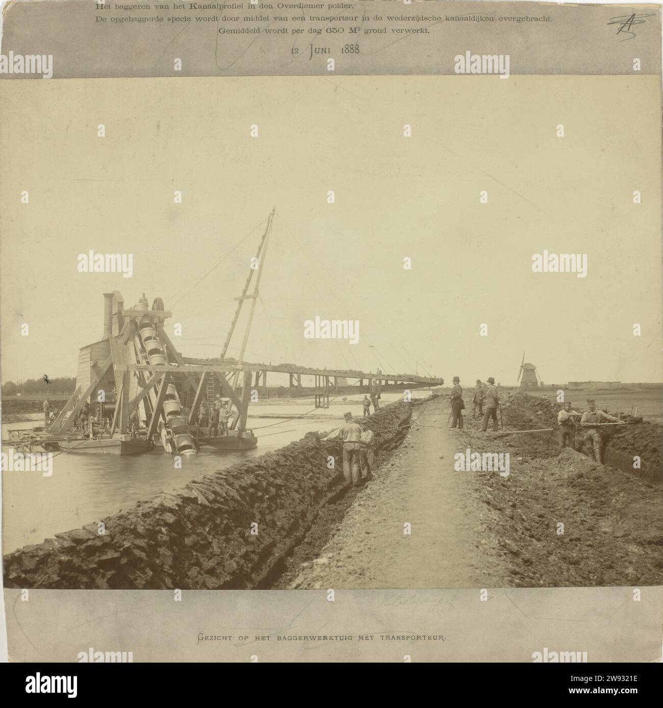 View of the dredger with transporter, Anonymous, 1888 photograph Photo ...