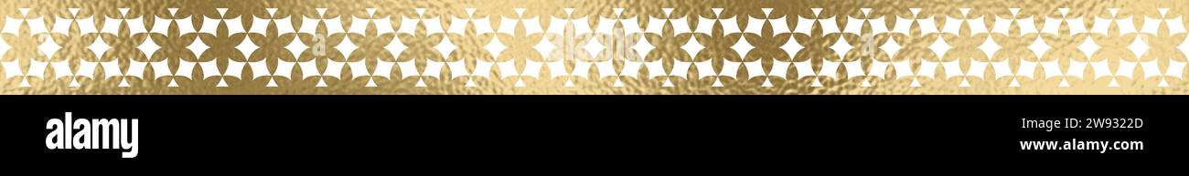 Gold stars seamless border with transparent background. Endless lace ...