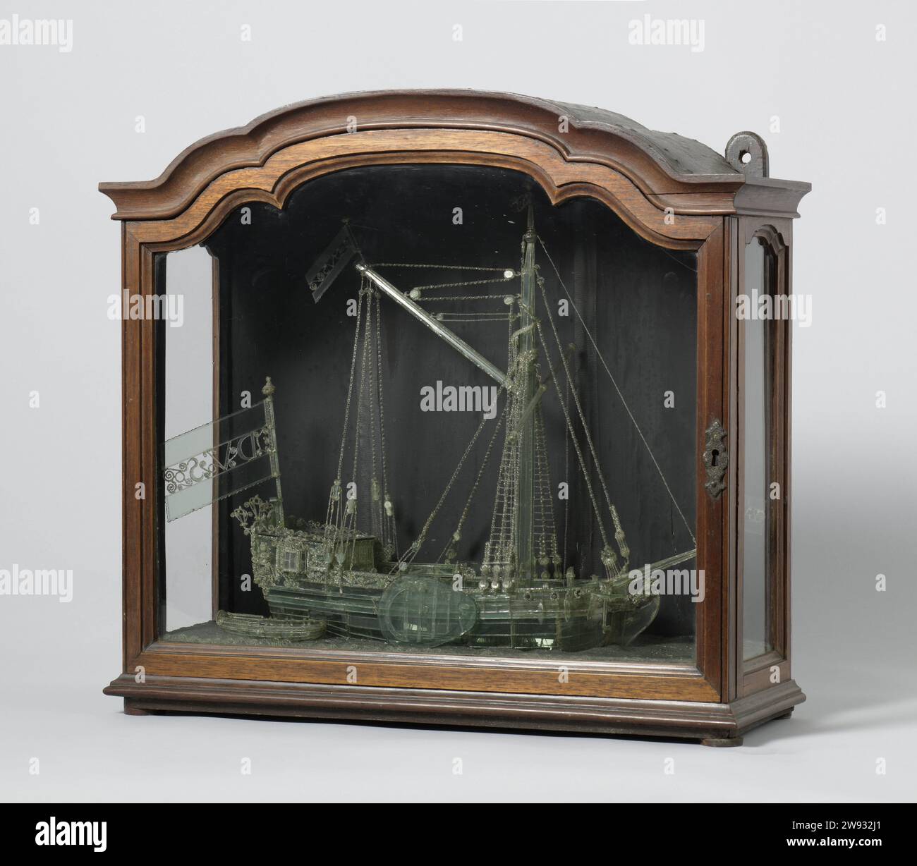 Glass Model of A Yacht, Jan Groenevelt, 1760 ship model. fully rigged ...
