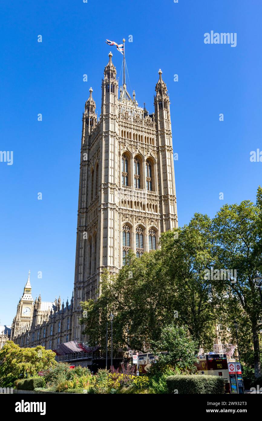 Victoria Tower against blue sky, Place of Westminster,London,England,UK ...