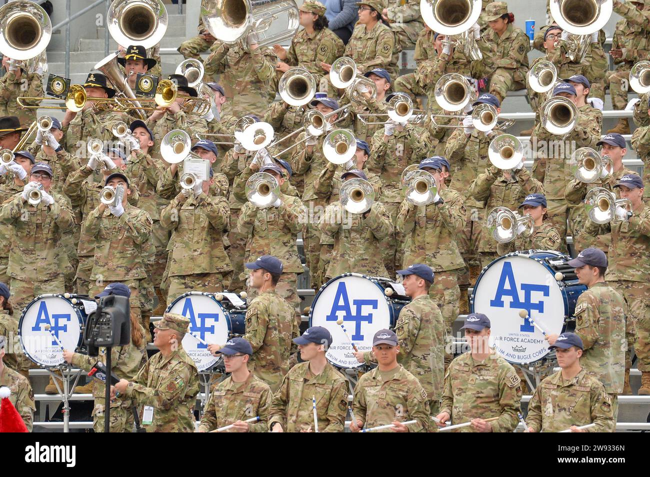 December 22, 2023: Air Force Falcons marking band performing in the ...