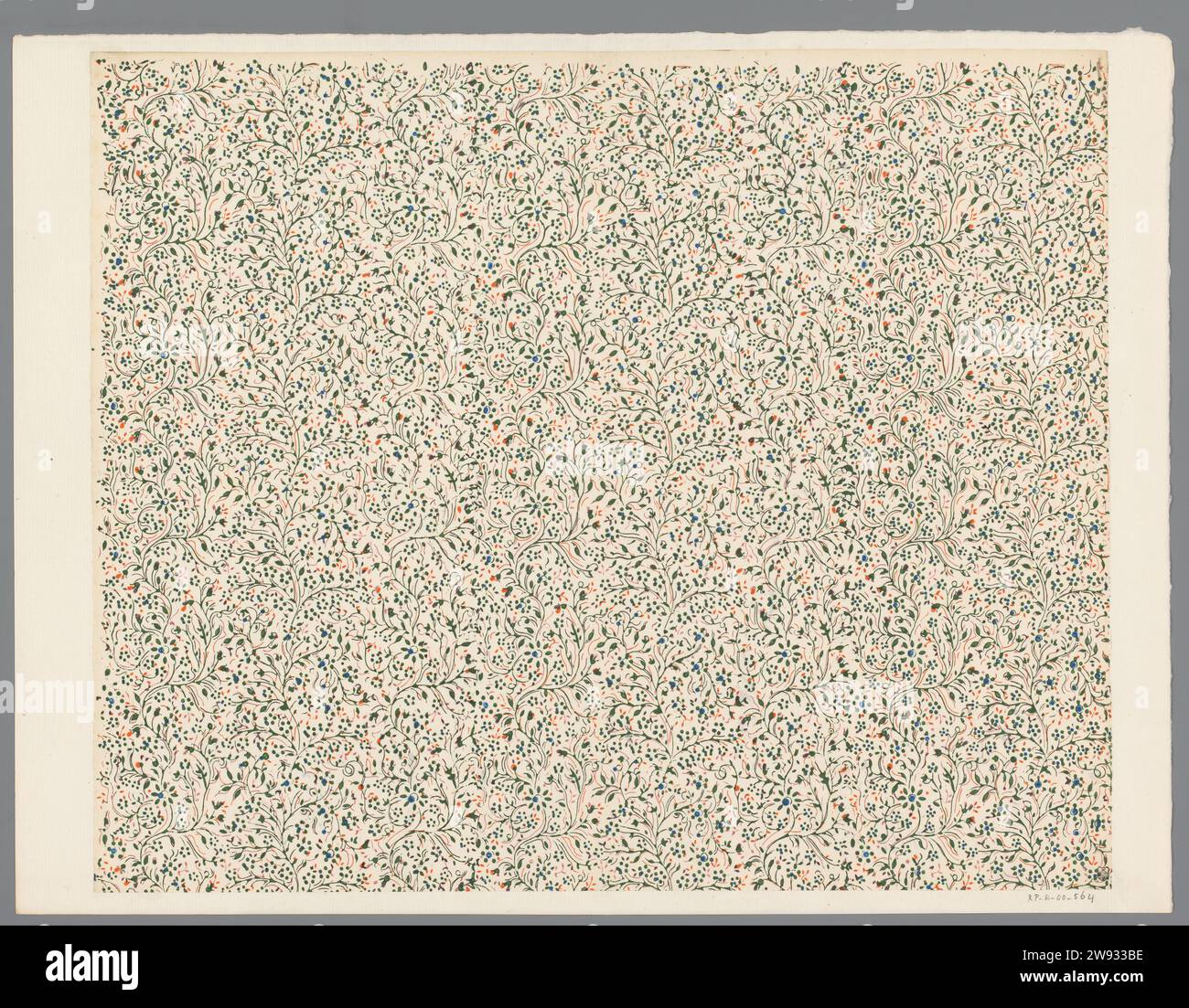 Leaf pattern of ranks, Anonymous, 1800 - 1900 Leaf with spreading ...
