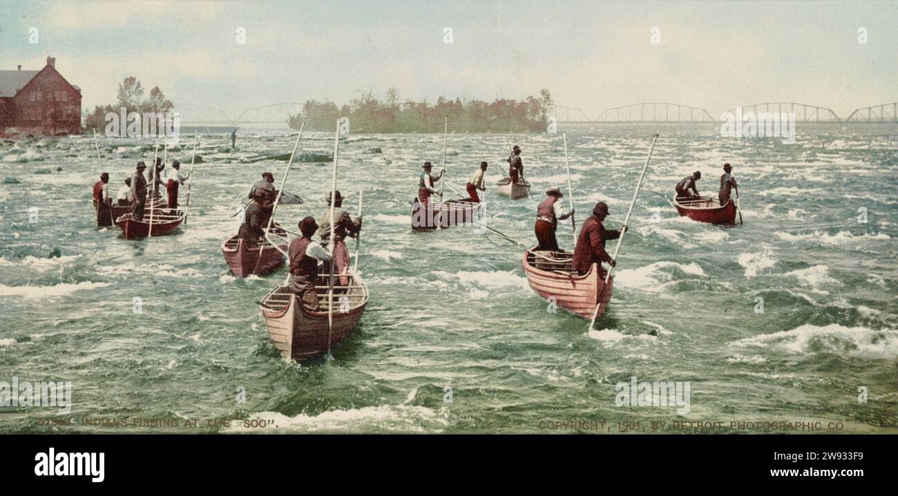 Fishing at the Soo, Saint Marys River, Sault Ste. Marie, Chippewa ...