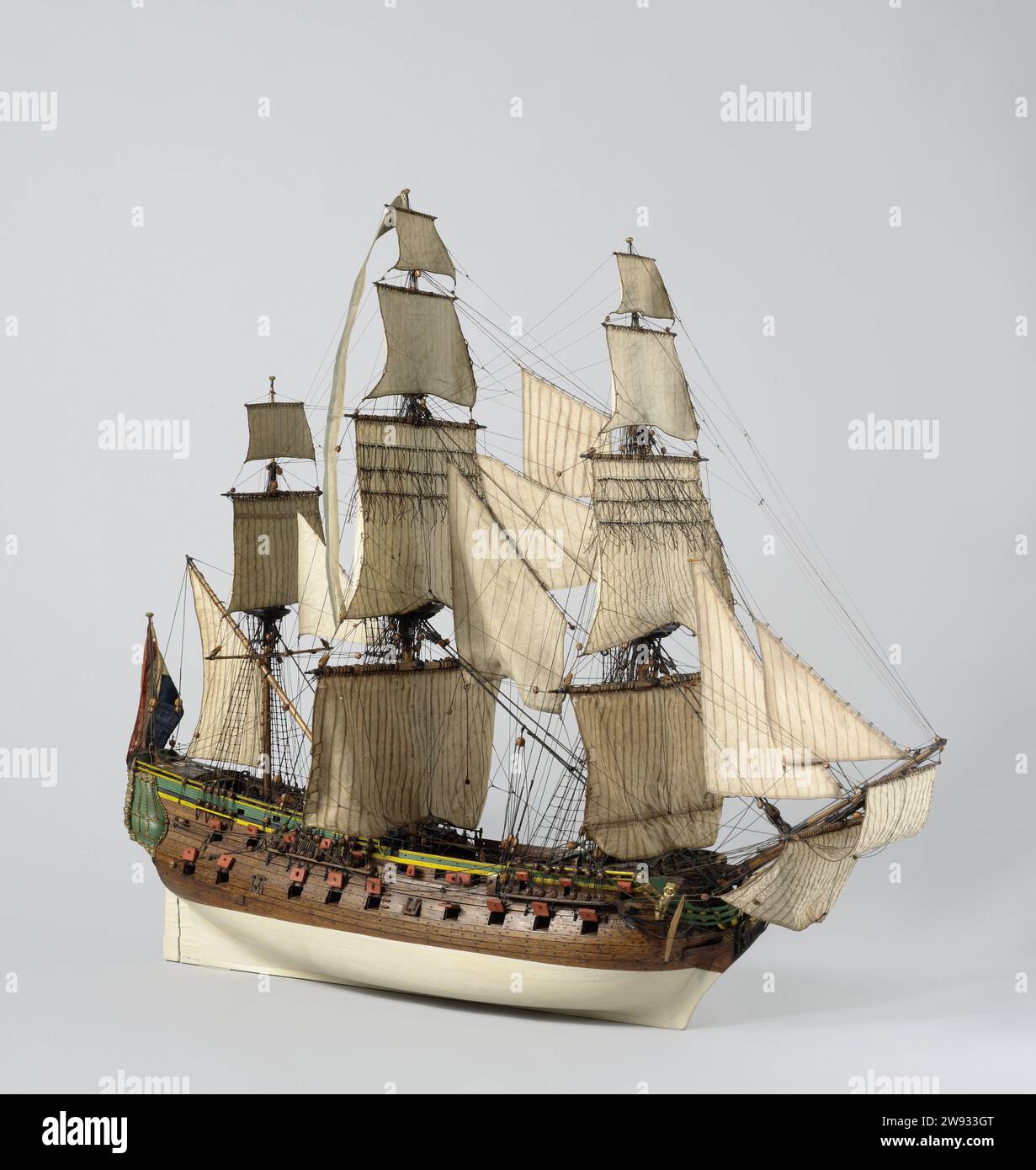 Model of a 54-Gun Frigate, anonymous, 1700 - 1750 ship model. fully ...