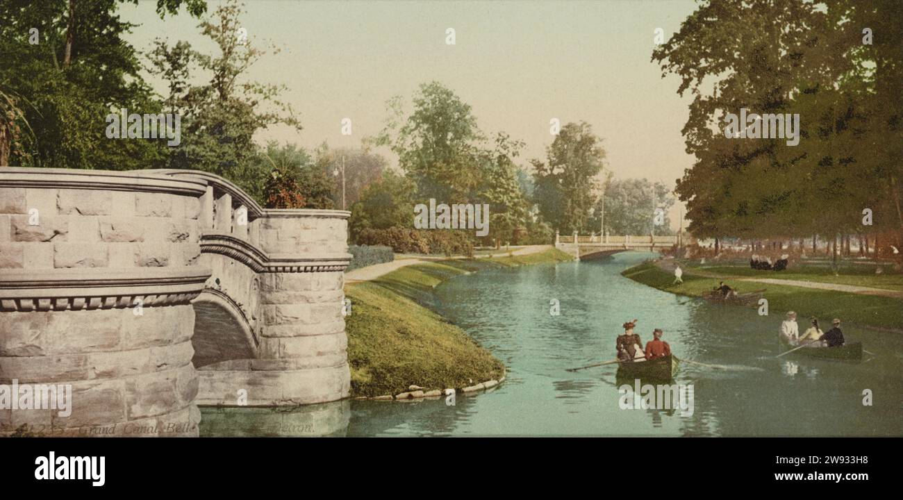 Grand Canal, Belle Isle Park, Detroit, Michigan 1900 Stock Photo - Alamy
