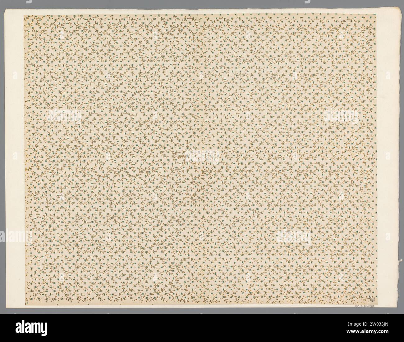 Sheet with spreading patterns of tenders over stars, anonymous, 1800 ...