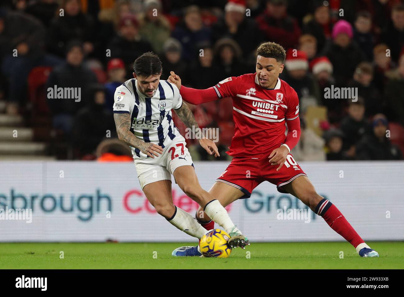 Middlesbrough, UK. 23rd Dec 2023. Alex Mowatt of West Bromwich Albion ...