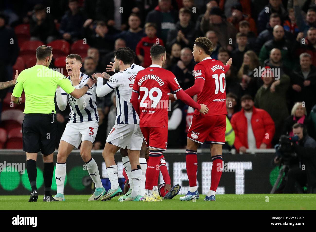 Middlesbrough, UK. 23rd Dec 2023. West Bromwich Albion's Conor Townsend ...