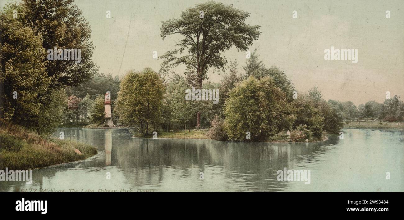 The lake, Palmer Park, Detroit, Michigan 1900 Stock Photo - Alamy