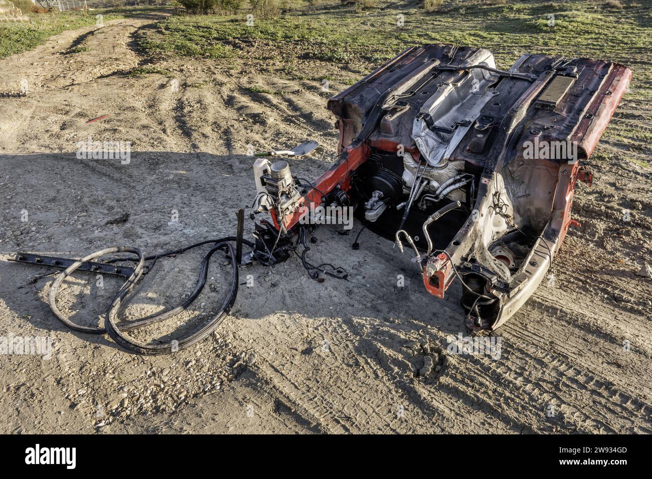 A piece of scrap metal from the dismantling of a vehicle Stock Photo ...