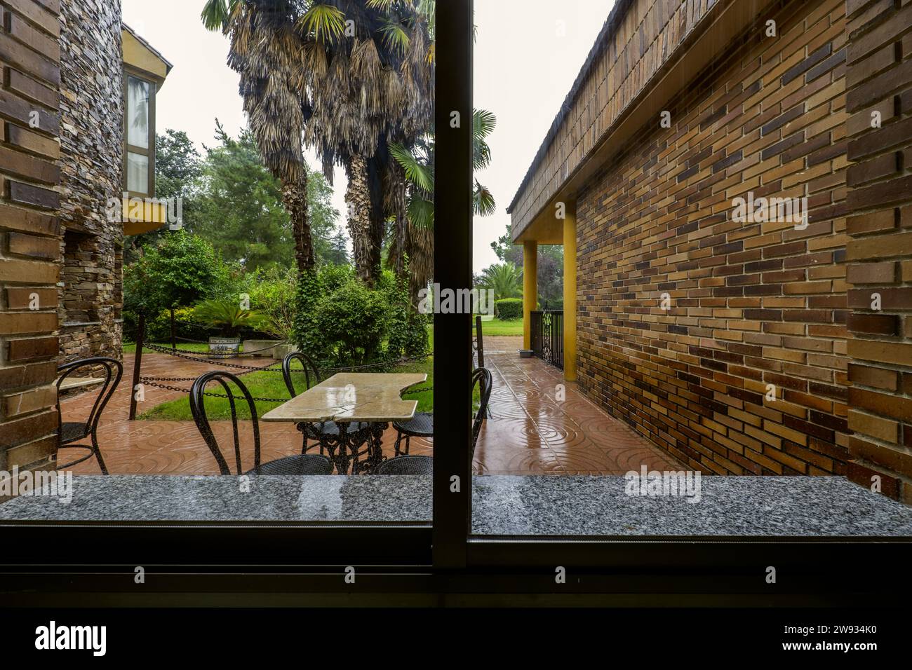 views through the window of a terrace Stock Photo - Alamy