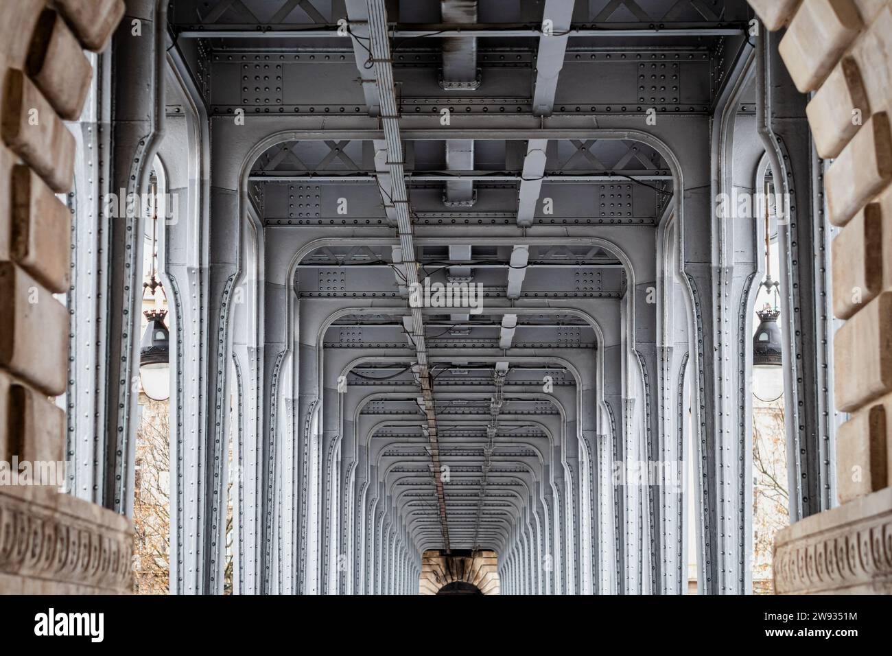 Horizontal perspective of the structure of the Bir Hakeim bridge in ...