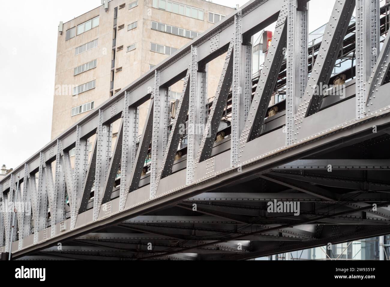 Metal footbridge of the Bir Hakeim bridge in Paris - France Stock Photo ...