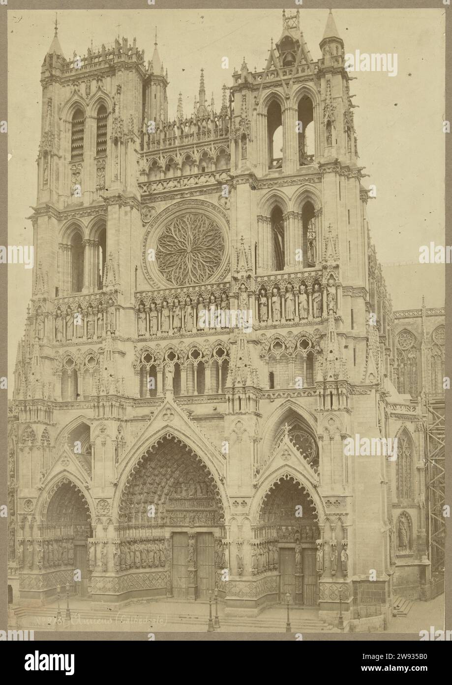 Van de Kathedraal van Amiens facade, Séraphin -Médéric Miefully, 1870 ...