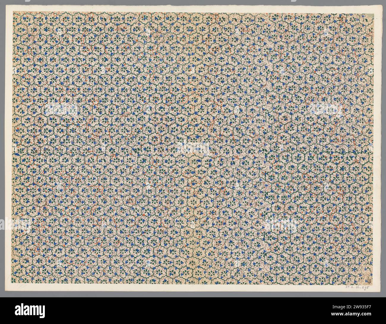 Leaf with job pattern of hexagonal shape with floral pattern over a ...