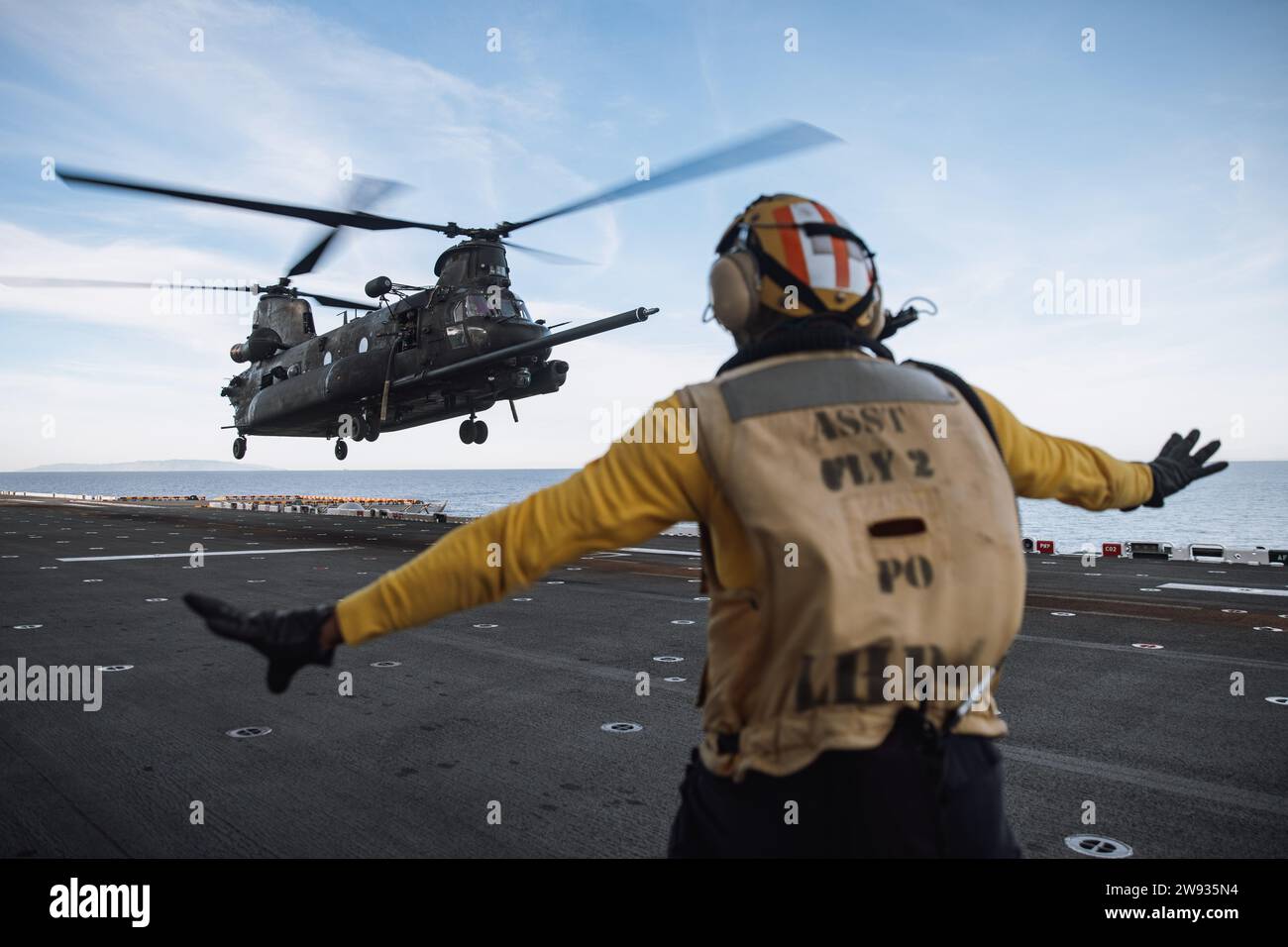 PACIFIC OCEAN (Dec. 10, 2023) - A U.S. Sailor assigned to the ...