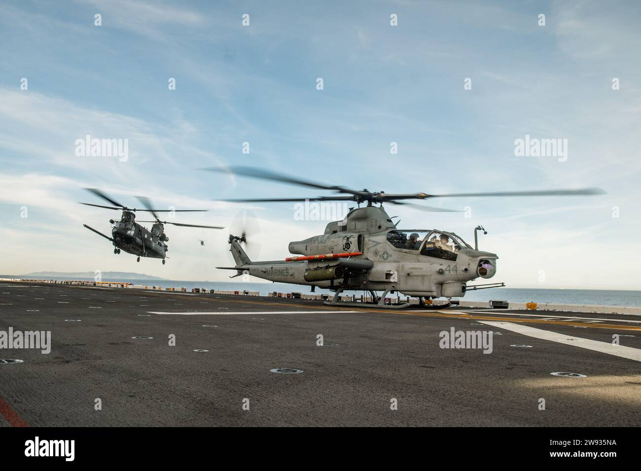 PACIFIC OCEAN (Dec. 10, 2023) - A U.S. Army MH-47G Chinook, left ...