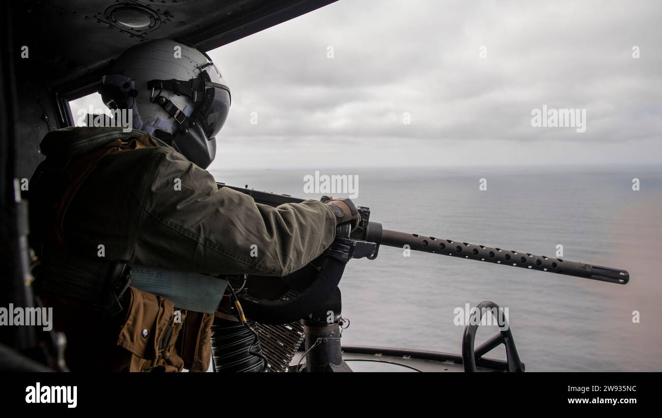 U.S. Marine Corps Cpl. Andrew Aguirre, a UH-1Y Venom crew chief ...