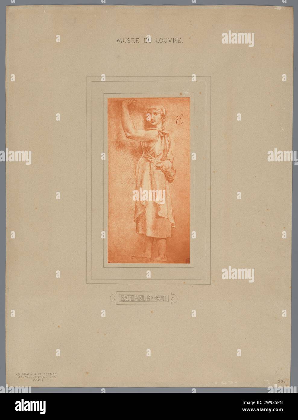 Photo production of a drawing by Rafaël (figure study) (Coll. Louvre ...