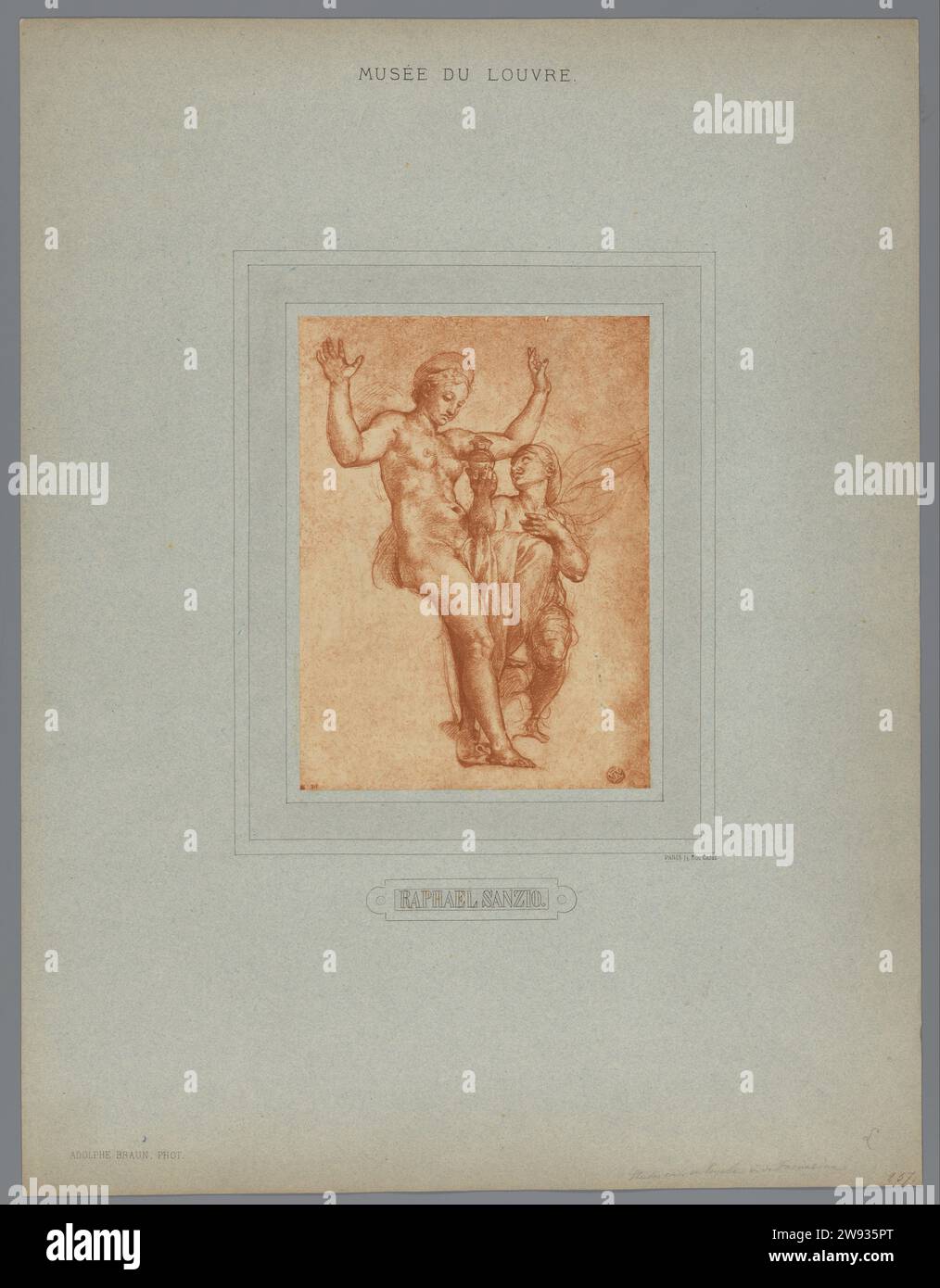 Photo production of a drawing by Rafaël (two angels?) (Coll. Louvre ...