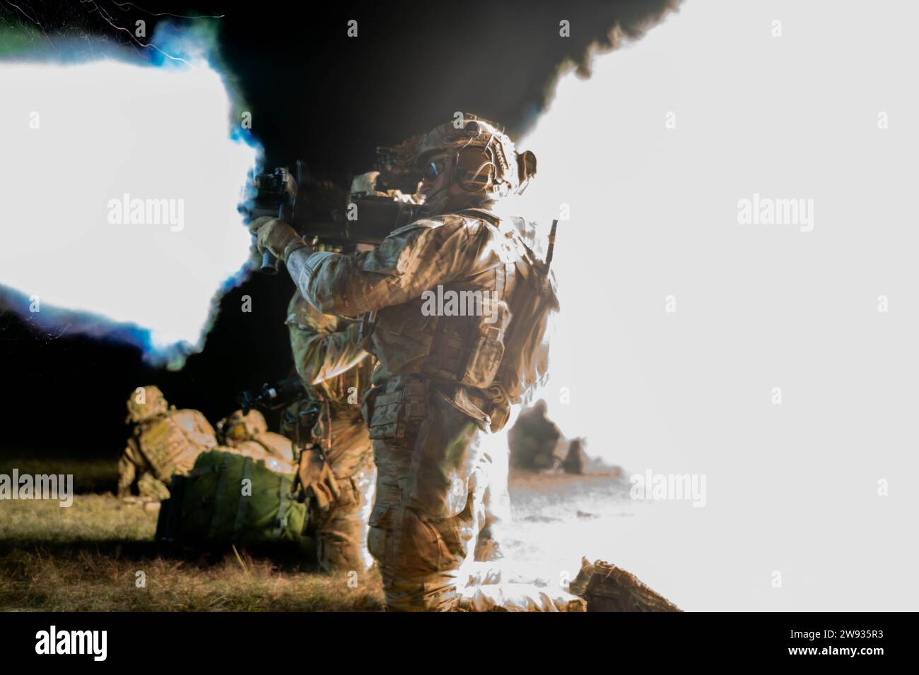 A Ranger assigned to the 75th Ranger Regiment fires a rocket at his ...