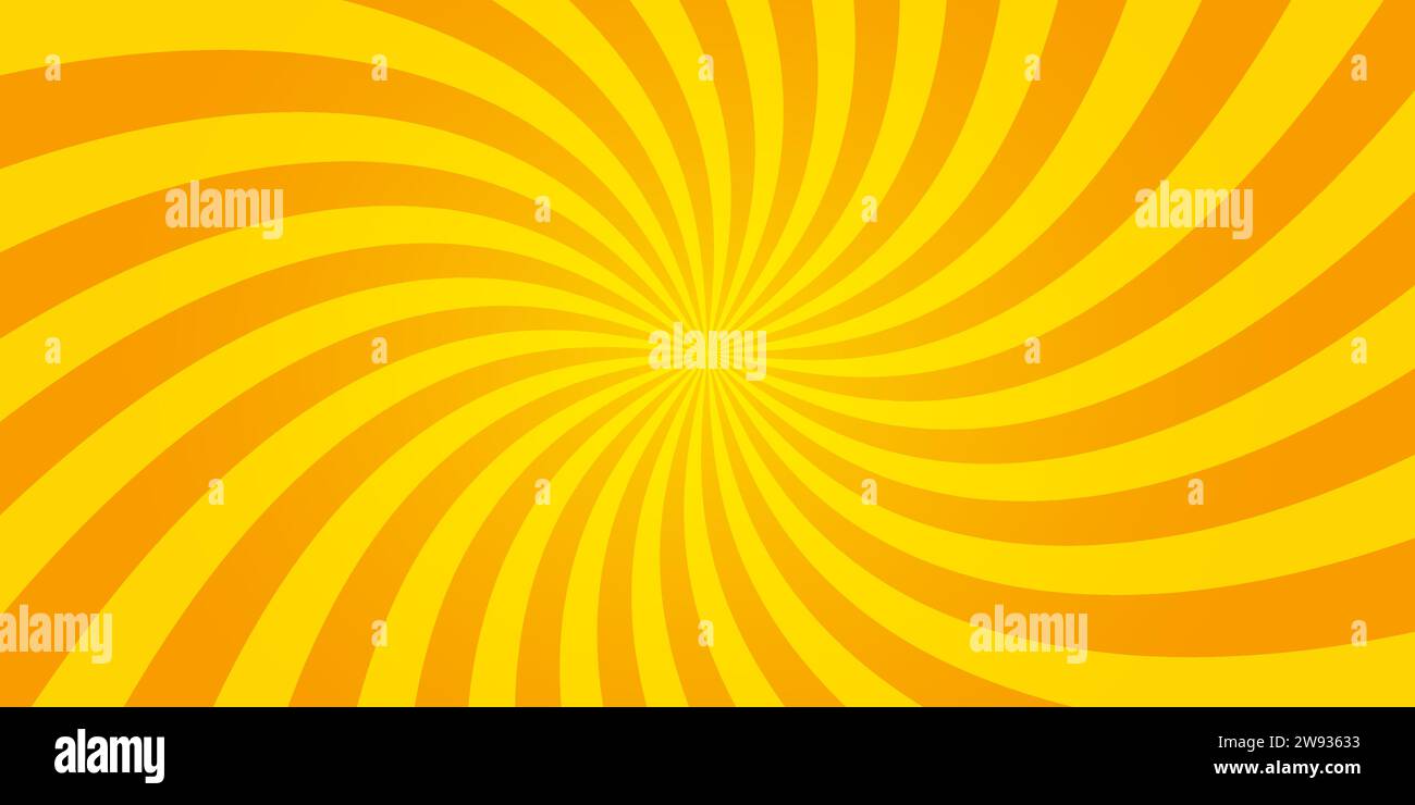 Sunburst Retro Sun Rays Yellow Background Abstract Summer Yellow Comic