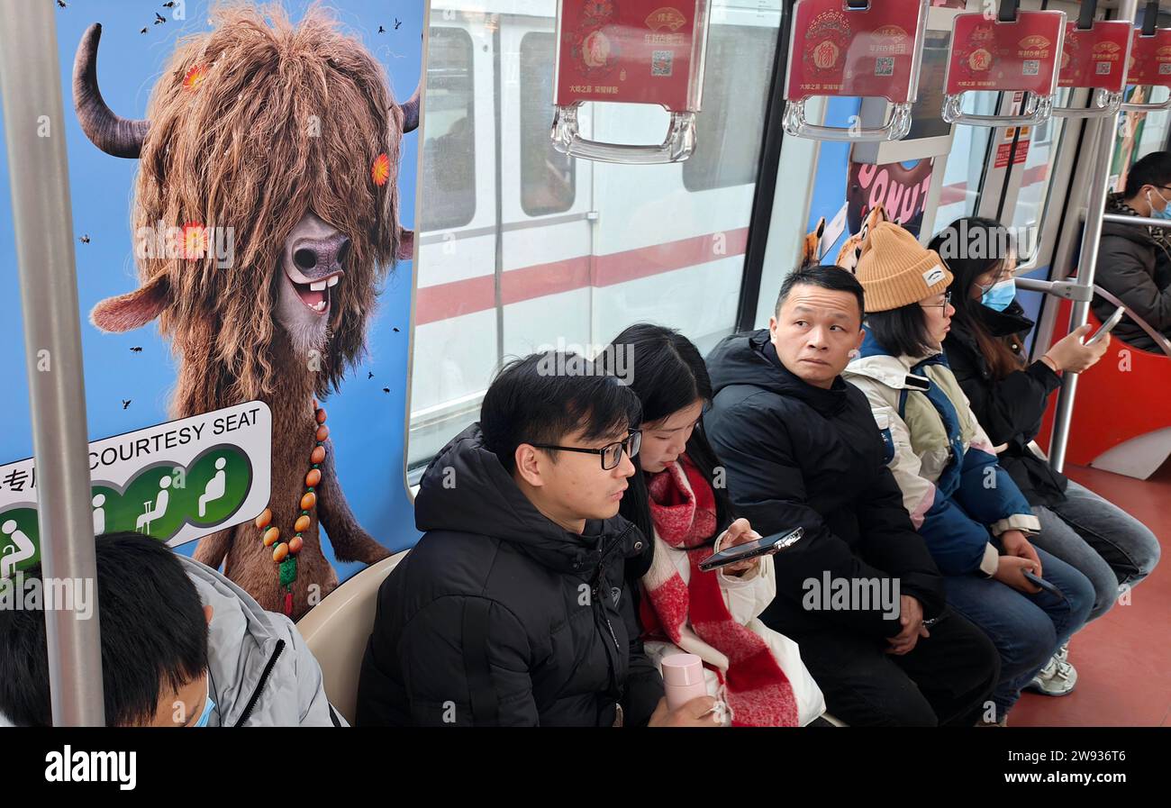 SHANGHAI, CHINA - DECEMBER 21, 2023 - Visitors ride the Disneyland ...