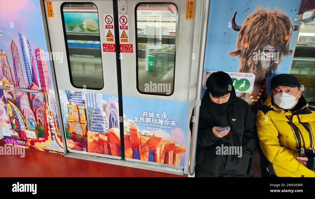 SHANGHAI, CHINA - DECEMBER 21, 2023 - Visitors ride the Disneyland ...