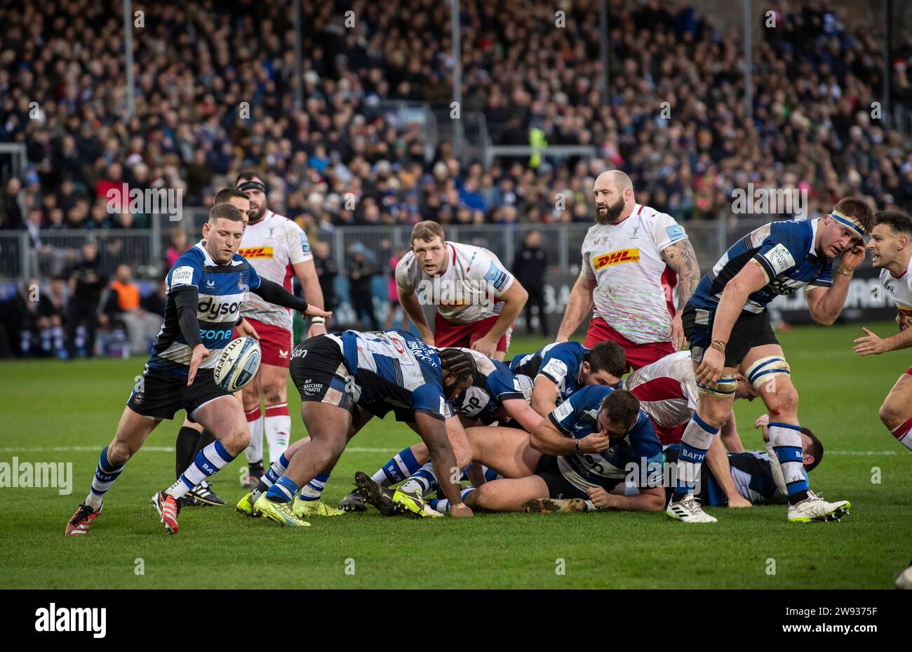 Bath, UK. 23rd Dec 2023. Bath Rugby Finn Russell in action at the Bath ...