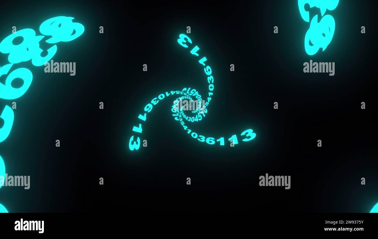 Random spiral numbers. Computer generated 3d render Stock Photo - Alamy