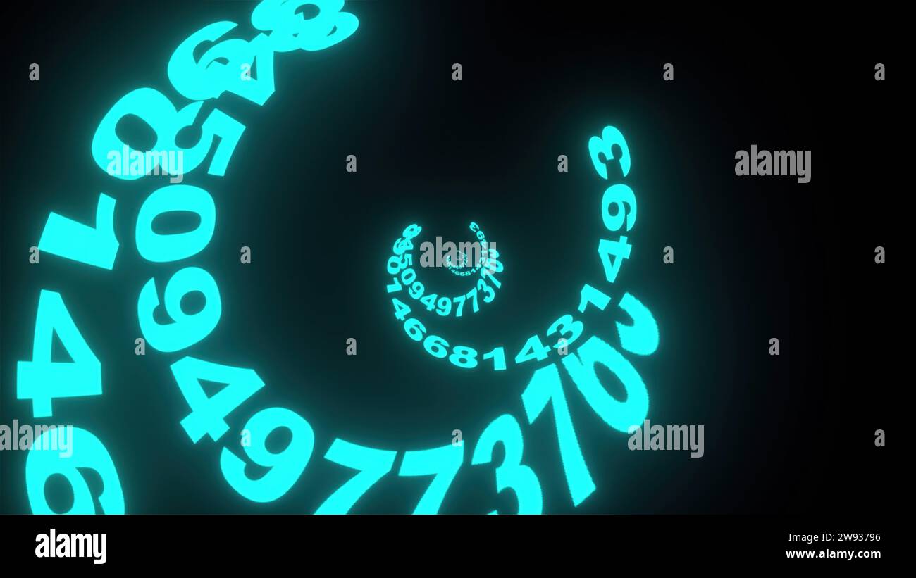 Random spiral numbers. Computer generated 3d render Stock Photo - Alamy